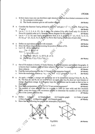 3rd Semester Computer Science and Engineering (ACU - 2021) Question ...