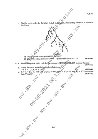 3rd Semester Computer Science and Engineering (ACU - 2021) Question ...