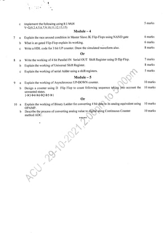 3rd Semester Computer Science and Engineering (ACU - 2021) Question ...