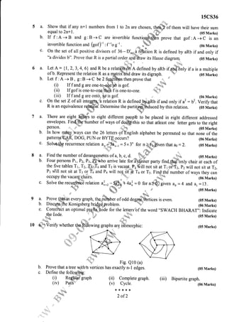 3rd Semester Computer Science and Engineering (ACU - 2021) Question ...