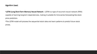 stock market prediction using LSTM ankit | PPT