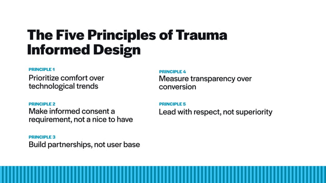 Trauma Informed Design: The Five Principles of Trauma Informed Design | PDF