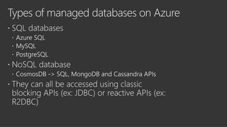 Java on Azure "Back to Basics" series - databases introduction | PPT