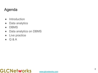 Data Analytics with DBMS | PDF