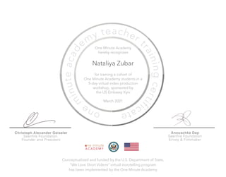 One Minute Academy ToT Certificate | PDF