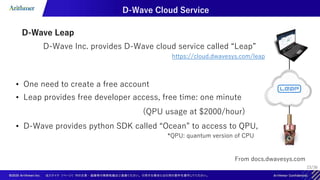 Introduction of Quantum Annealing and D-Wave Machines | PPTX