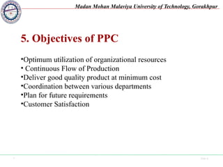 PPC, production planning and control,role importance | PPT