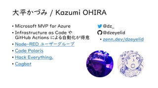 Azure 」にデータを溜めて活用する のご紹介 - 「はじめてのNode-RED ver.1.3.0対応版」書籍出版記念イベント LT | PPT