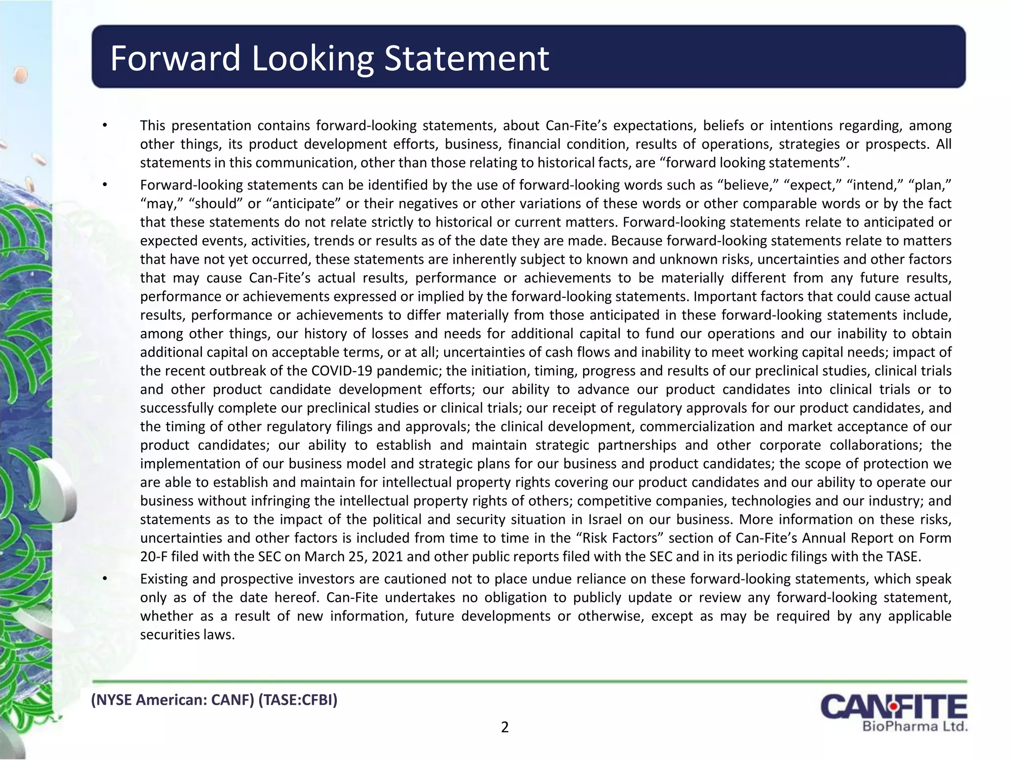 Can Fite Investor Presentation July 2021 | PPT