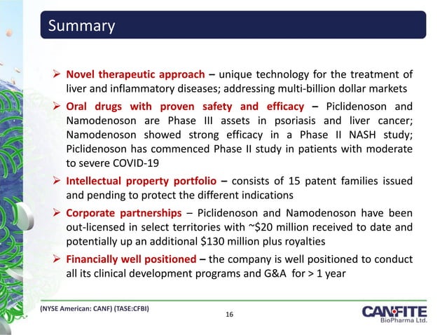 Can Fite Investor Presentation July 2021 | PPT