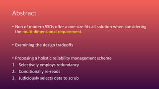 Design Tradeoffs for SSD Reliability.pptx
