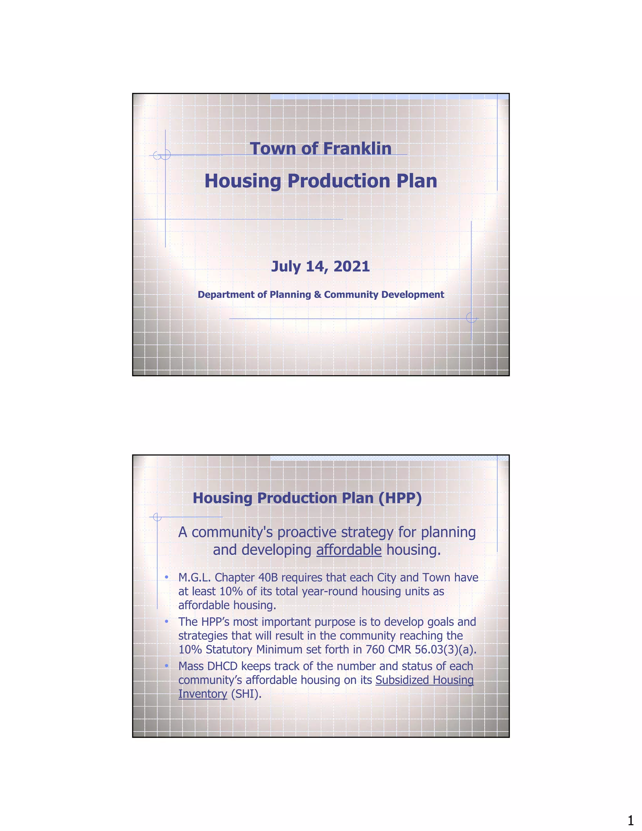 Franklin (MA) Housing Production Plan Presentation - 20210714 | PDF ...