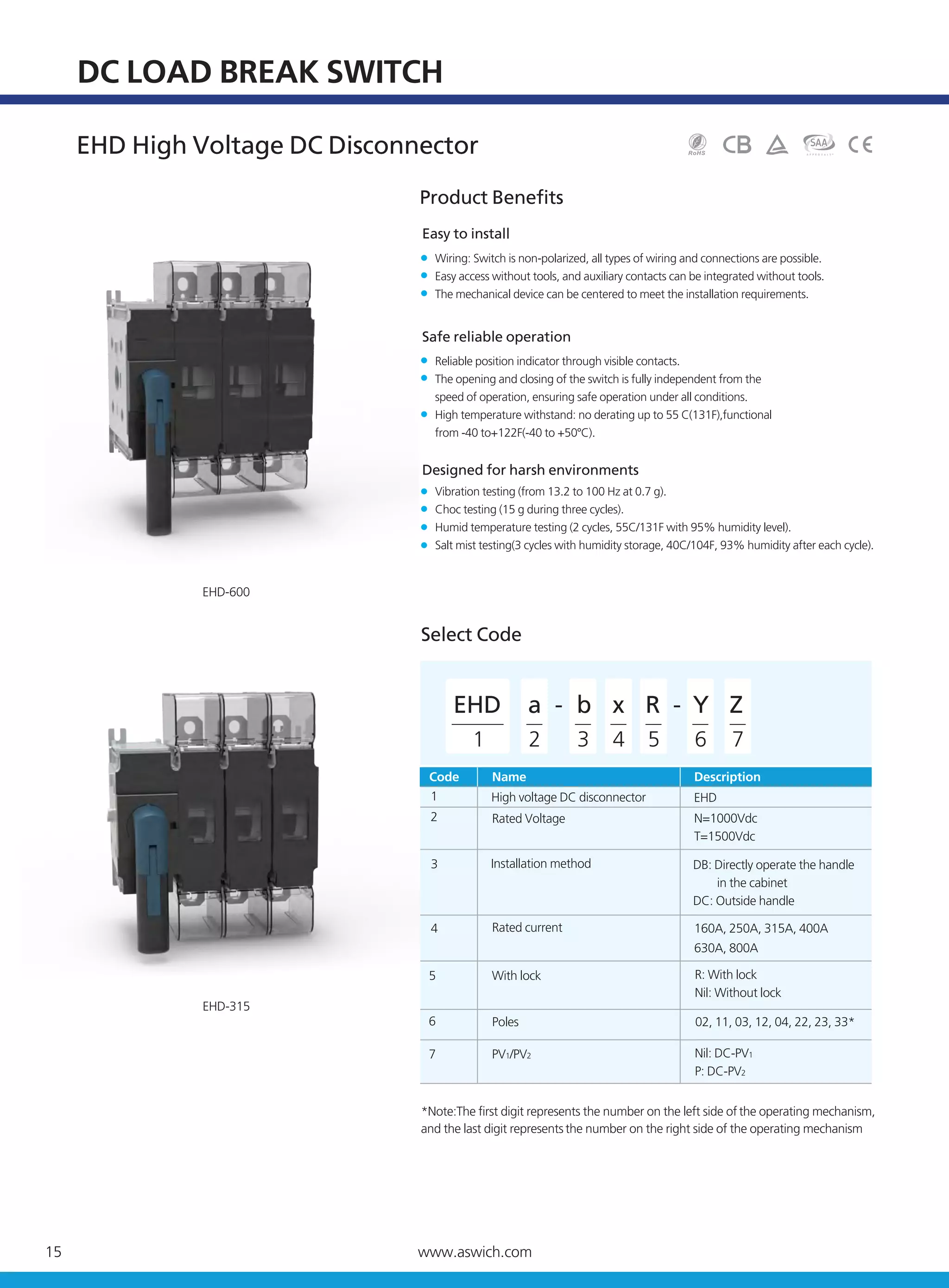 Aswich Electrical:EHD High Voltage DC Disconnector | PDF