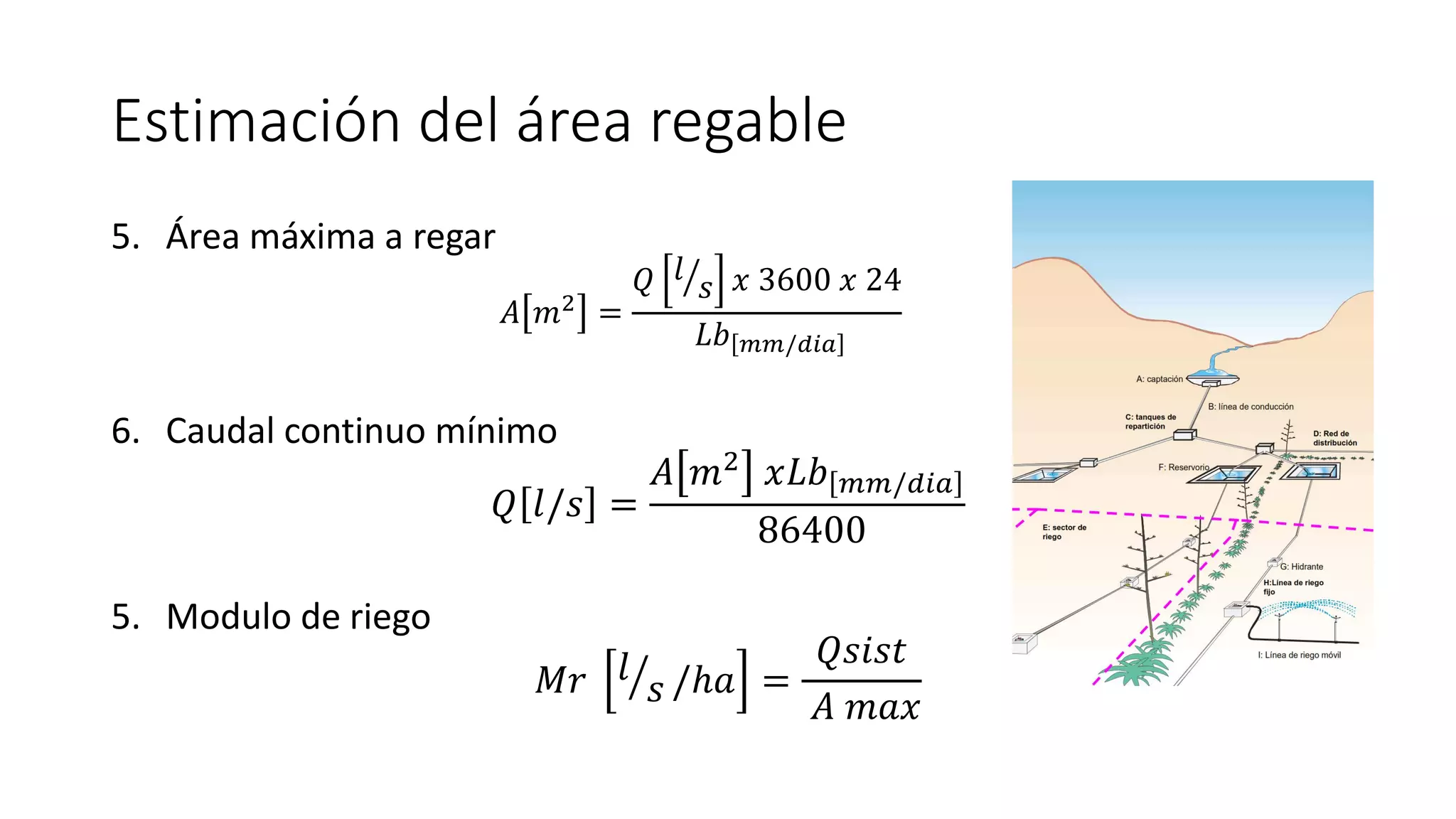Calculo caudal de diseño redes de riego | PDF