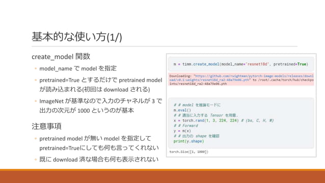 backbone としての timm 入門 | PPTX | Programming Languages | Computing