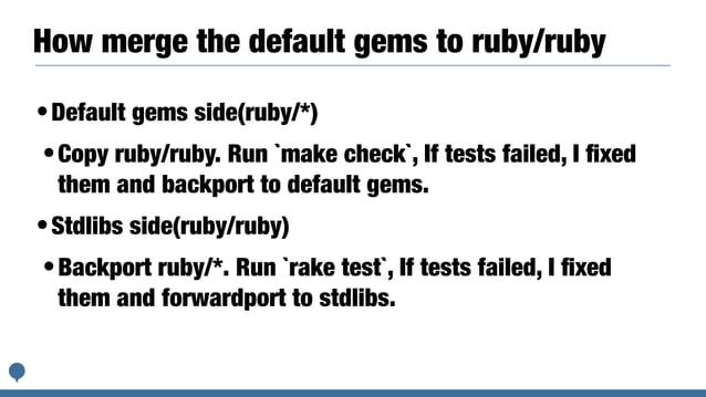 How to develop the Standard Libraries of Ruby? | PPT
