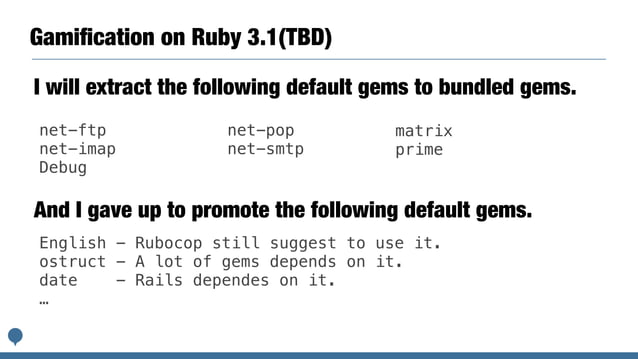 How to develop the Standard Libraries of Ruby? | PPT