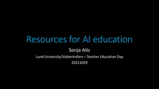 Teacher Education: AI teaching resources | PPT