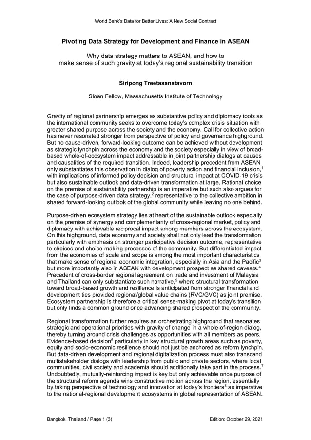 Pivoting Data Strategy for Development and Finance in ASEAN | PDF