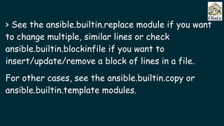 My misstake on Ansible’s lineinfile module | PPT