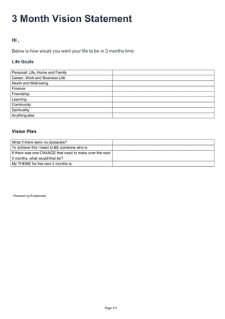 3 MonthVision Statement | PDF