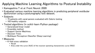 Diagnosis Support by Machine Learning Using Posturography Data | PPT
