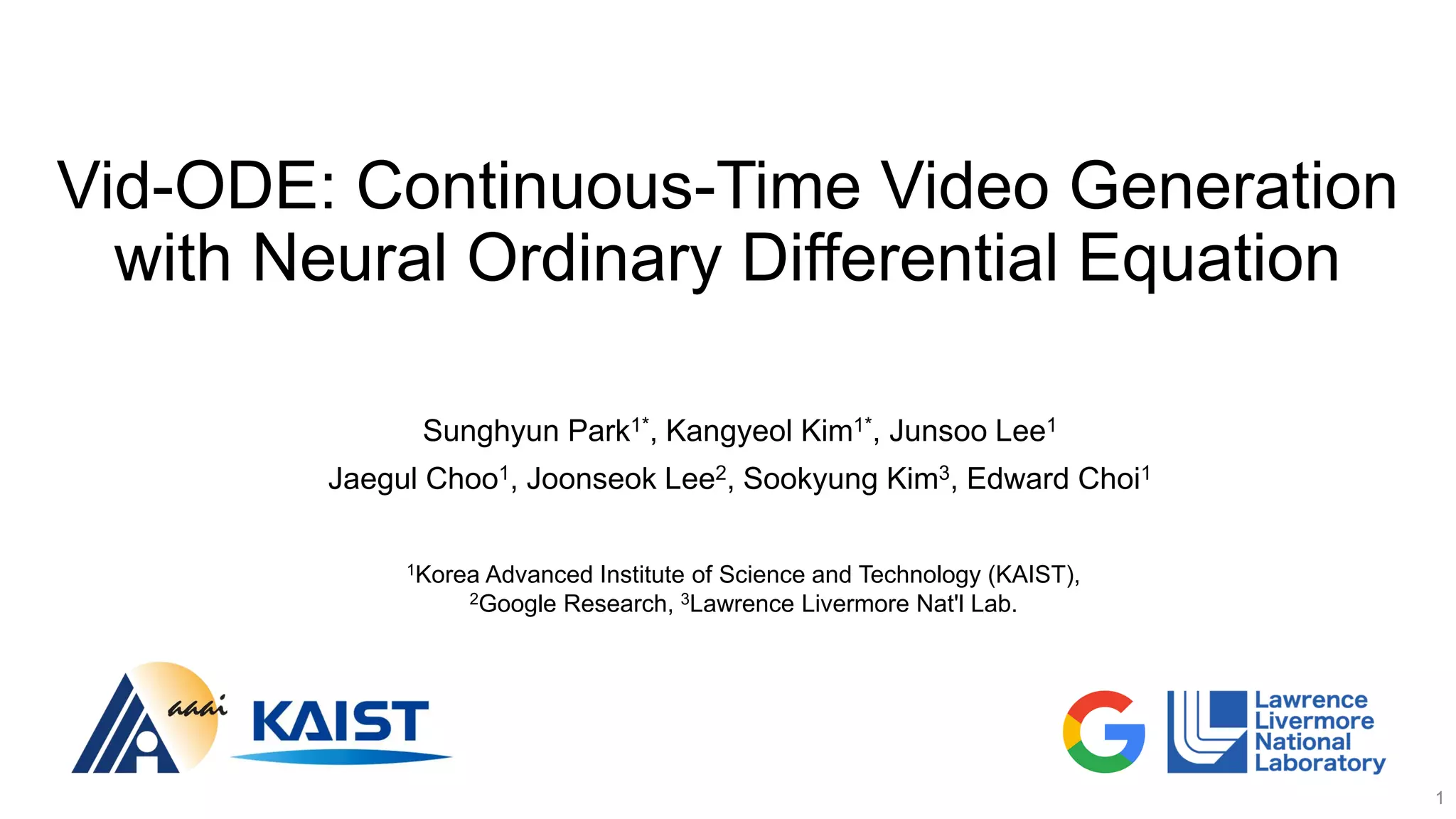 [AAAI 2021] Vid-ODE: Continuous-Time Video Generation with Neural ...