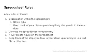 Cleaning Quantitative Data and Coding Qualitative Data | PPT