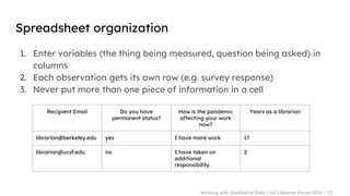 Cleaning Quantitative Data and Coding Qualitative Data | PPT