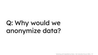 Cleaning Quantitative Data and Coding Qualitative Data | PPT
