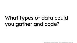 Cleaning Quantitative Data and Coding Qualitative Data | PPT