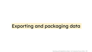 Cleaning Quantitative Data and Coding Qualitative Data | PPT