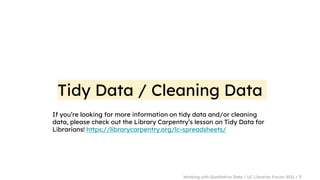 Cleaning Quantitative Data and Coding Qualitative Data | PPT