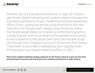2021 digital marketing playbook fitness | PPT