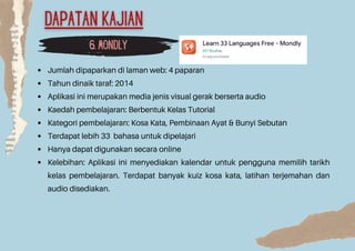 Penggunaan Aplikasi Media dalam Pembelajaran Bahasa Arab Berdasarkan ...