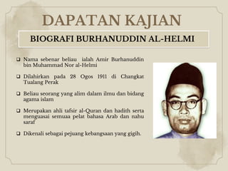Kebangsaan Melayu menurut Burhanuddin al-Helmi | PPT