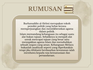 Kebangsaan Melayu menurut Burhanuddin al-Helmi | PPT