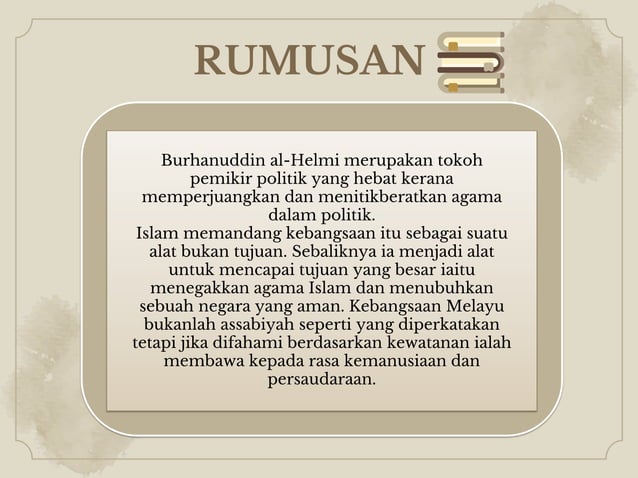 Kebangsaan Melayu menurut Burhanuddin al-Helmi | PPT