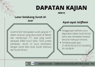 Istifham dalam Surah al-Isra’ | PPT