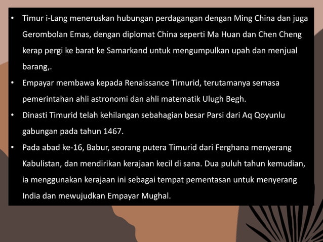 Dinasti Timurids (1370-1507) | PDF