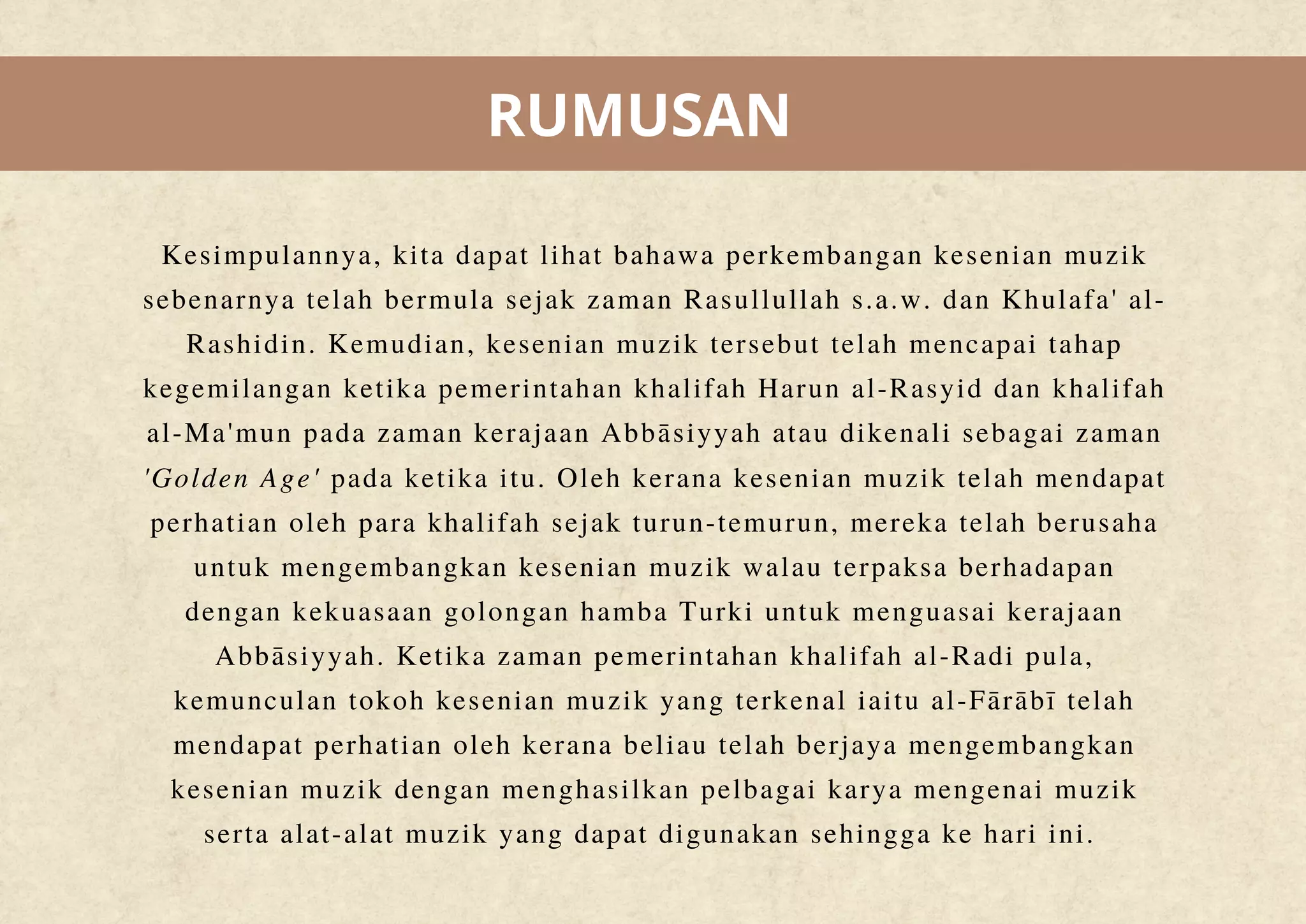 Sejarah Tokoh Kesenian Islam: Perkembangan Kesenian Muzik oleh al ...