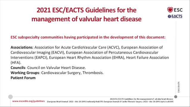 2021 ESC Guidelines Valvular Heart Disease.pptx | Medical Health