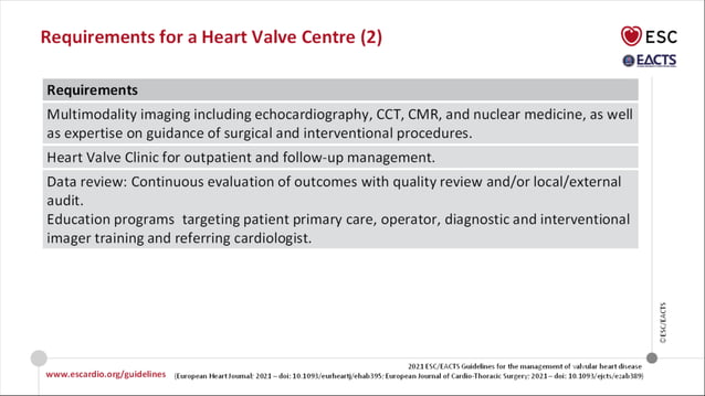 2021 ESC Guidelines Valvular Heart Disease.pptx | Medical Health