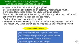 What is a Hight-Speed Trade? Why does a Stock Exchange Speed-Up? | PDF