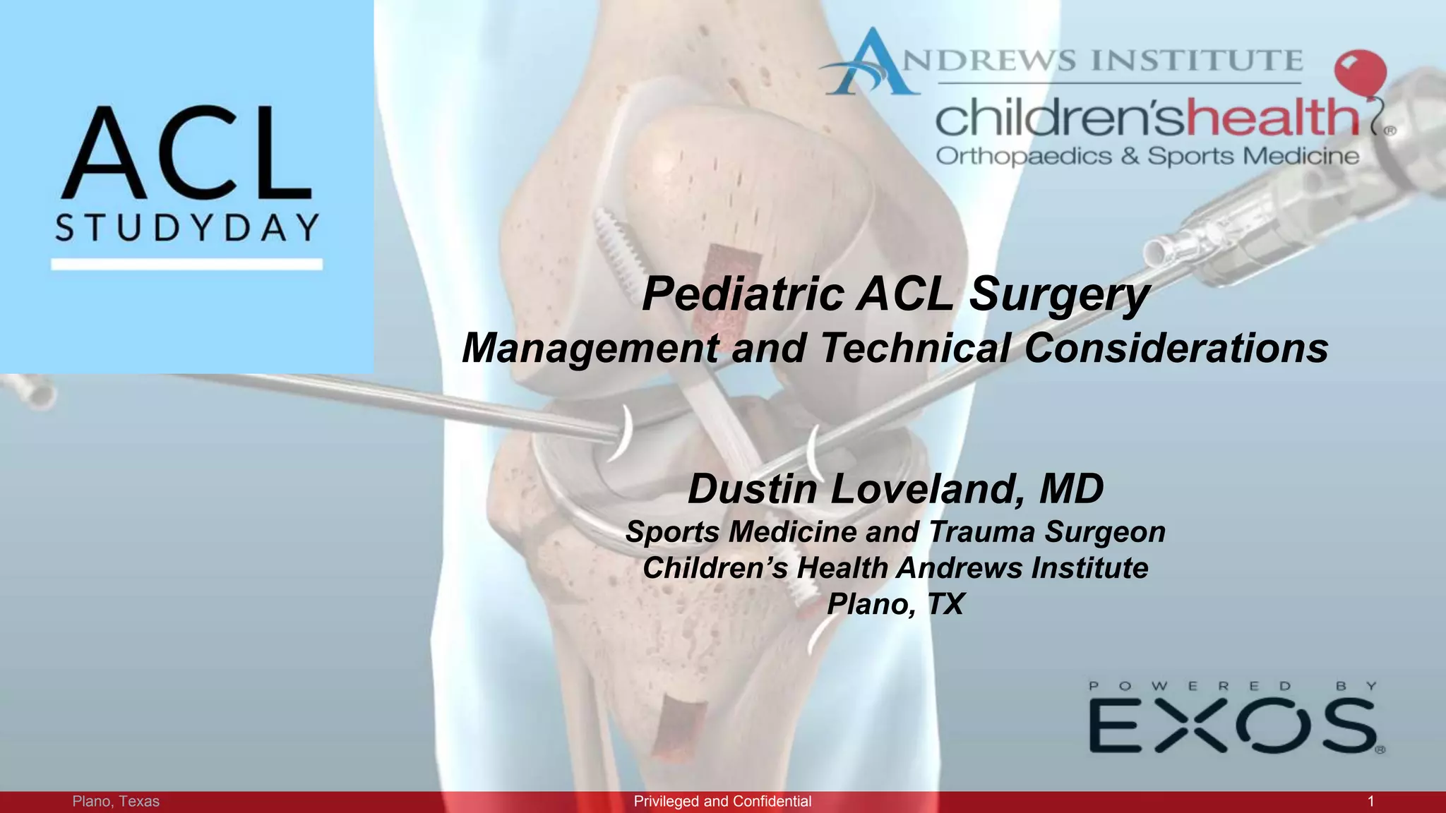 Pediatric ACL Injuries | PPTX