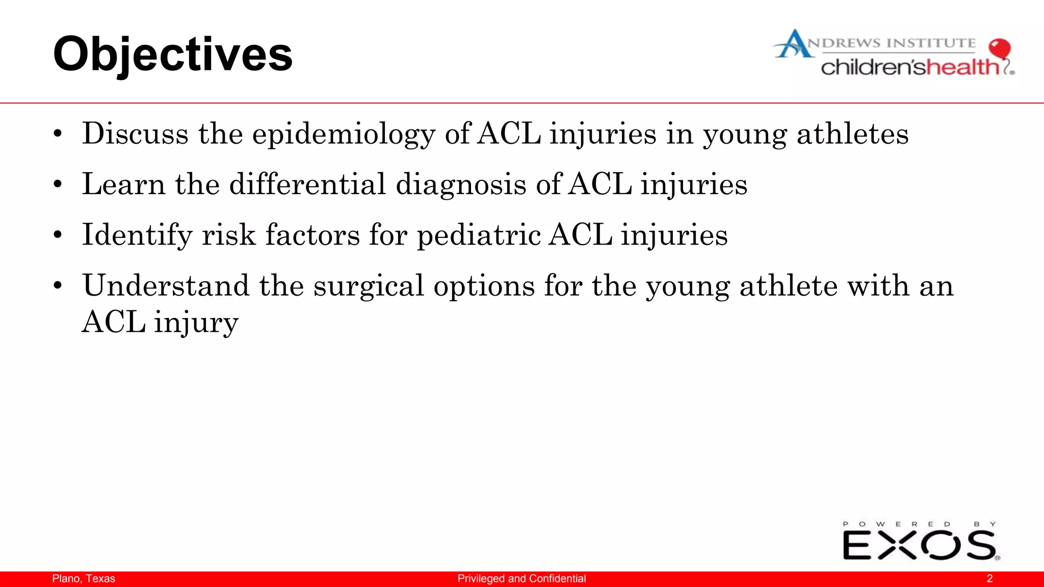 Pediatric ACL Injuries | PPTX