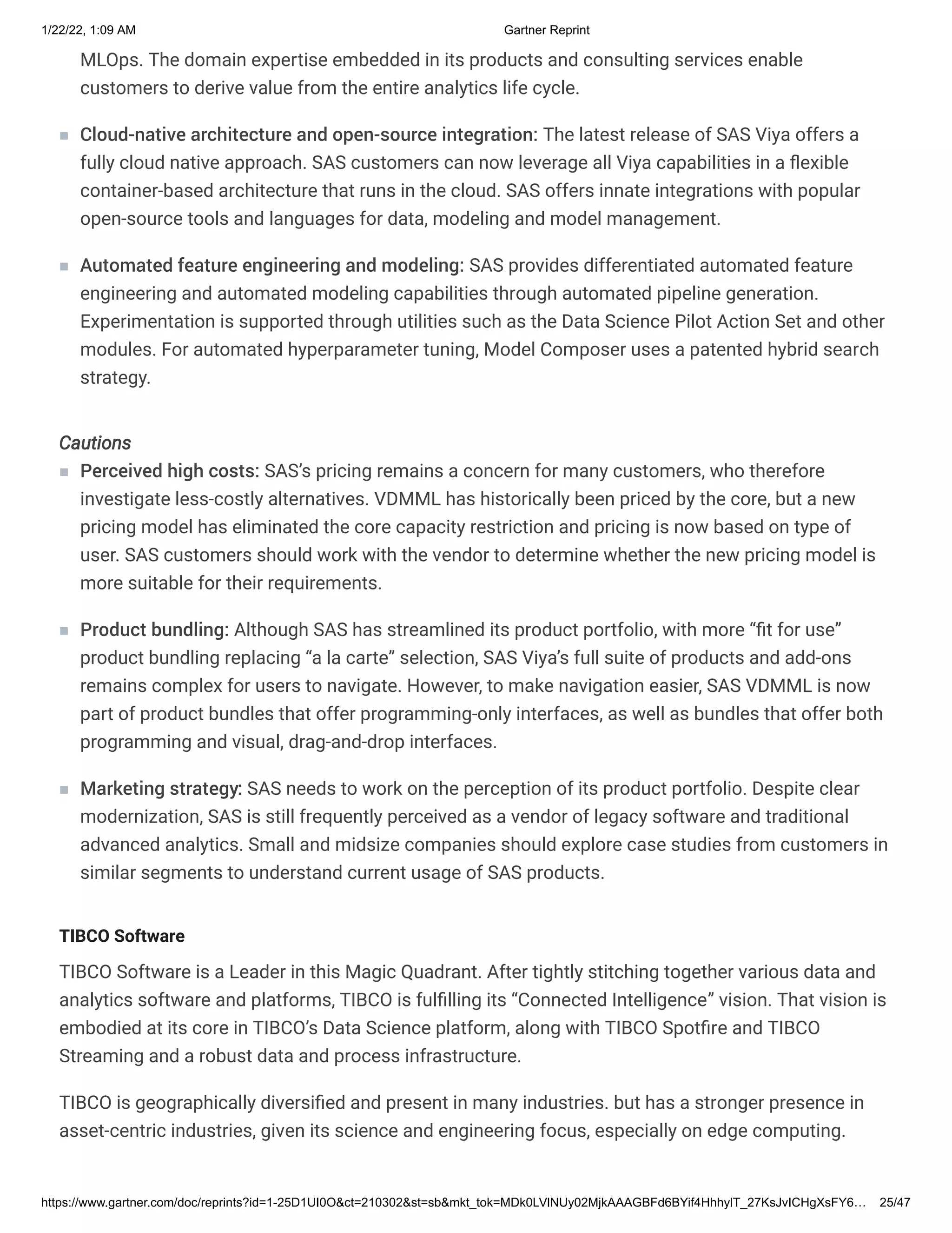 2021 gartner mq dsml | PDF