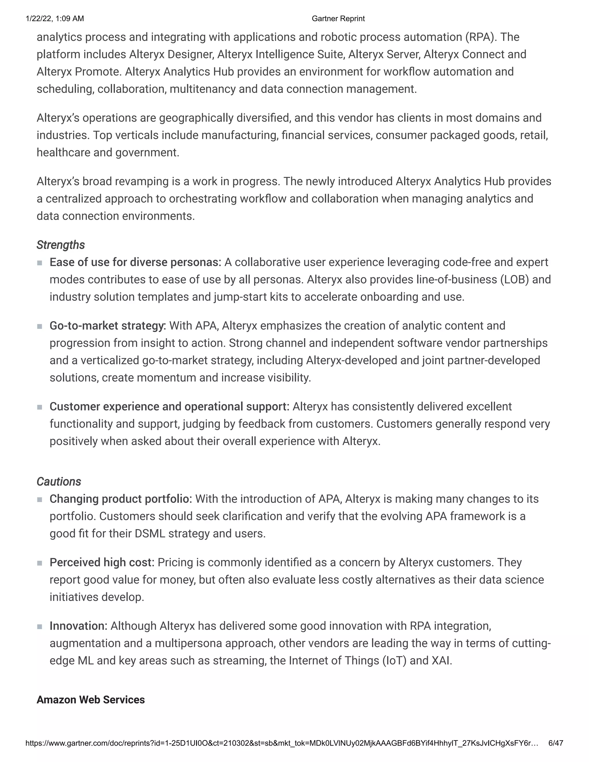 2021 gartner mq dsml | PDF