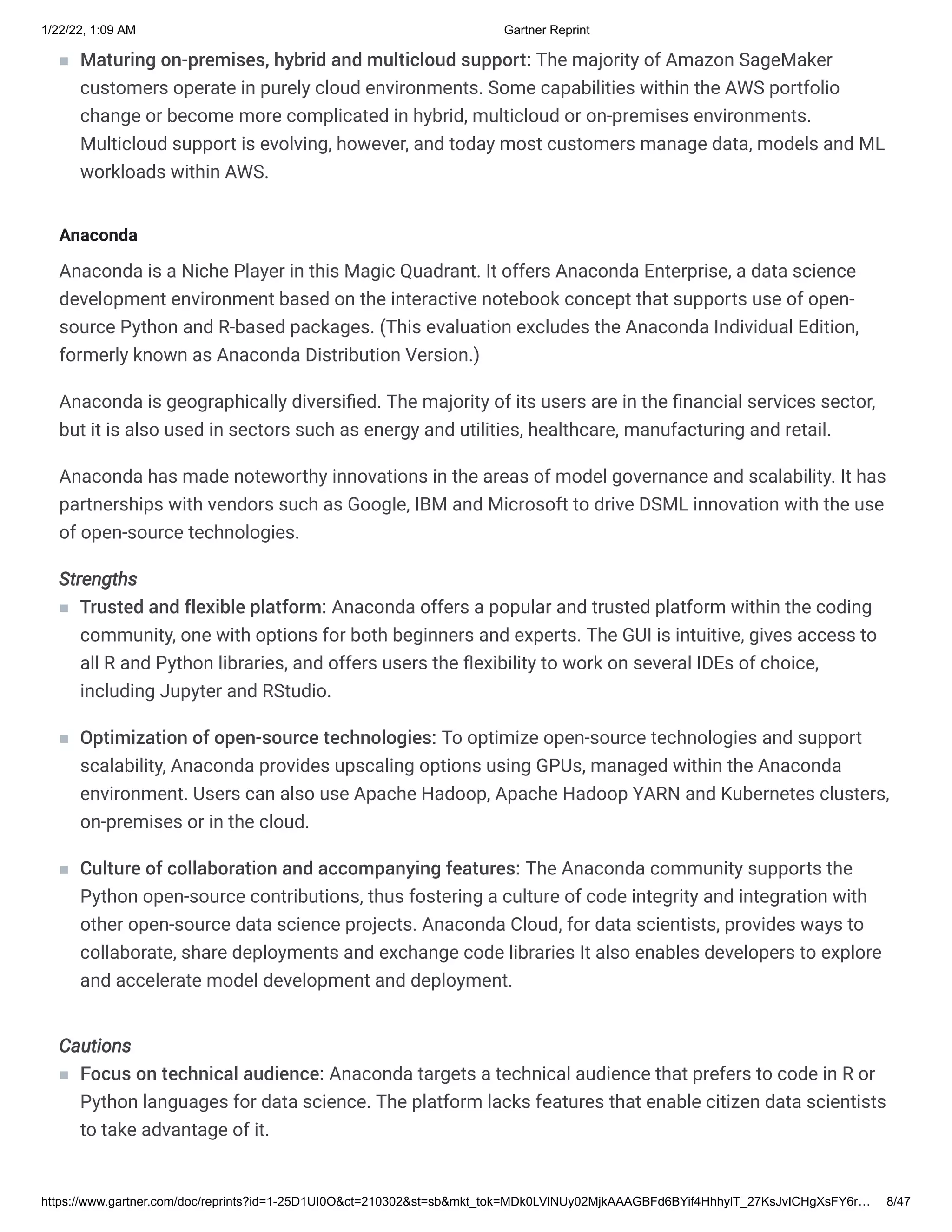2021 gartner mq dsml | PDF