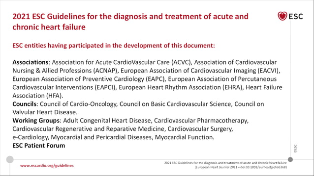 2021 ESC Guidelines for diagnosis and treatment of Acute and Chronic ...